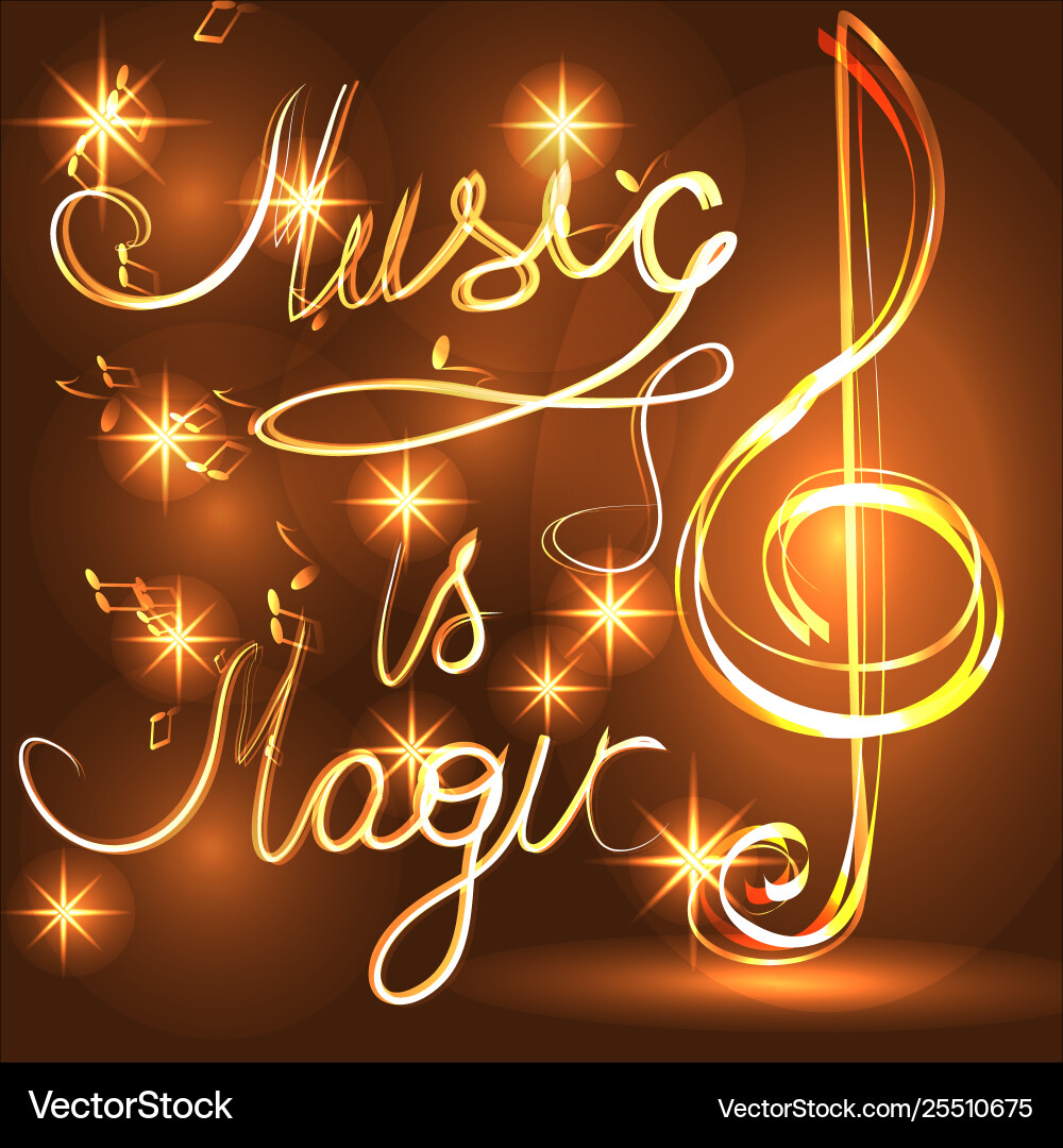 Elegant luminous contour treble clef Royalty Free Vector