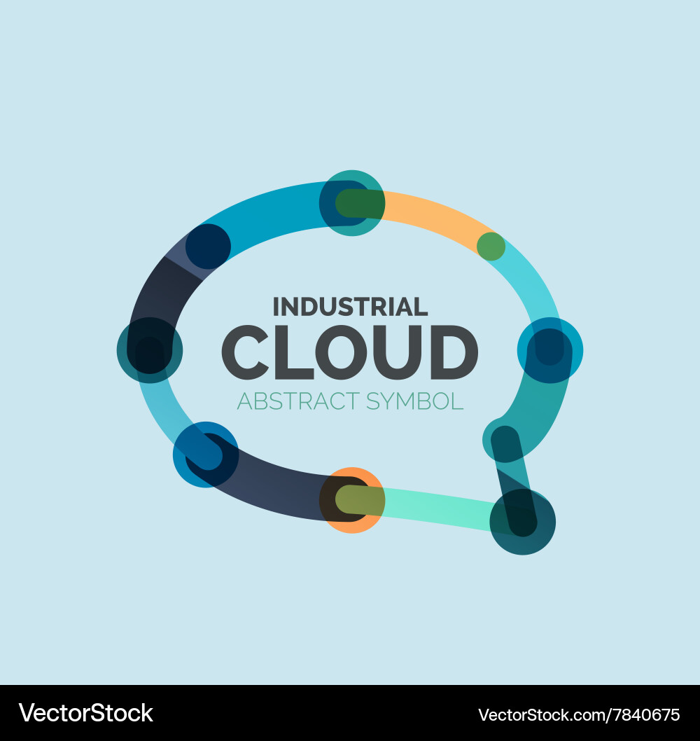 Flat linear design speech cloud logo talk bubble Vector Image