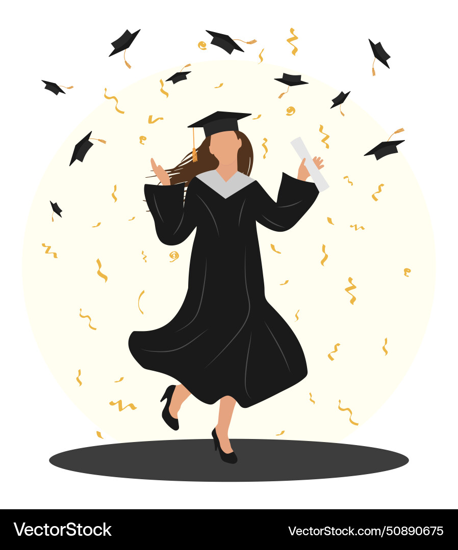 Graduation ceremony happy graduate student Vector Image