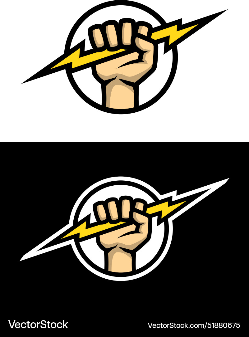 Hand holding lightning Royalty Free Vector Image