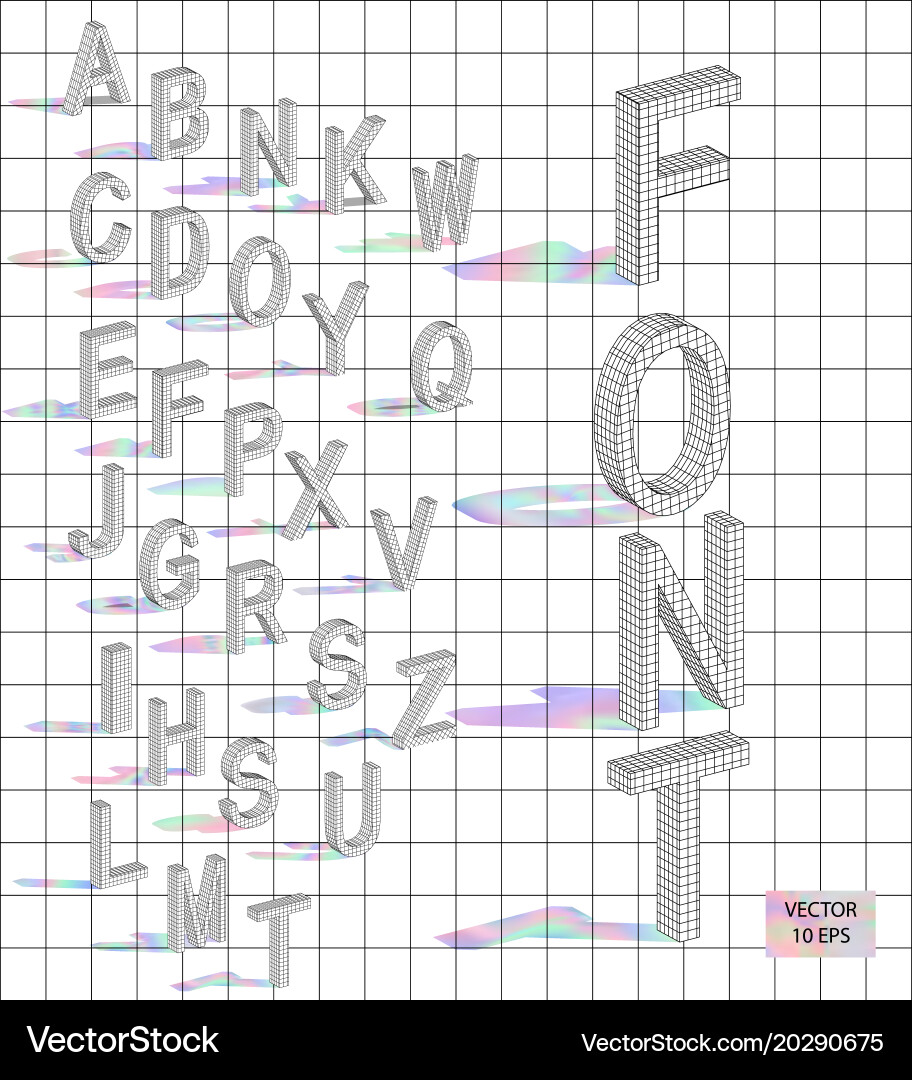 Holographic Letters Vector Images (over 840)