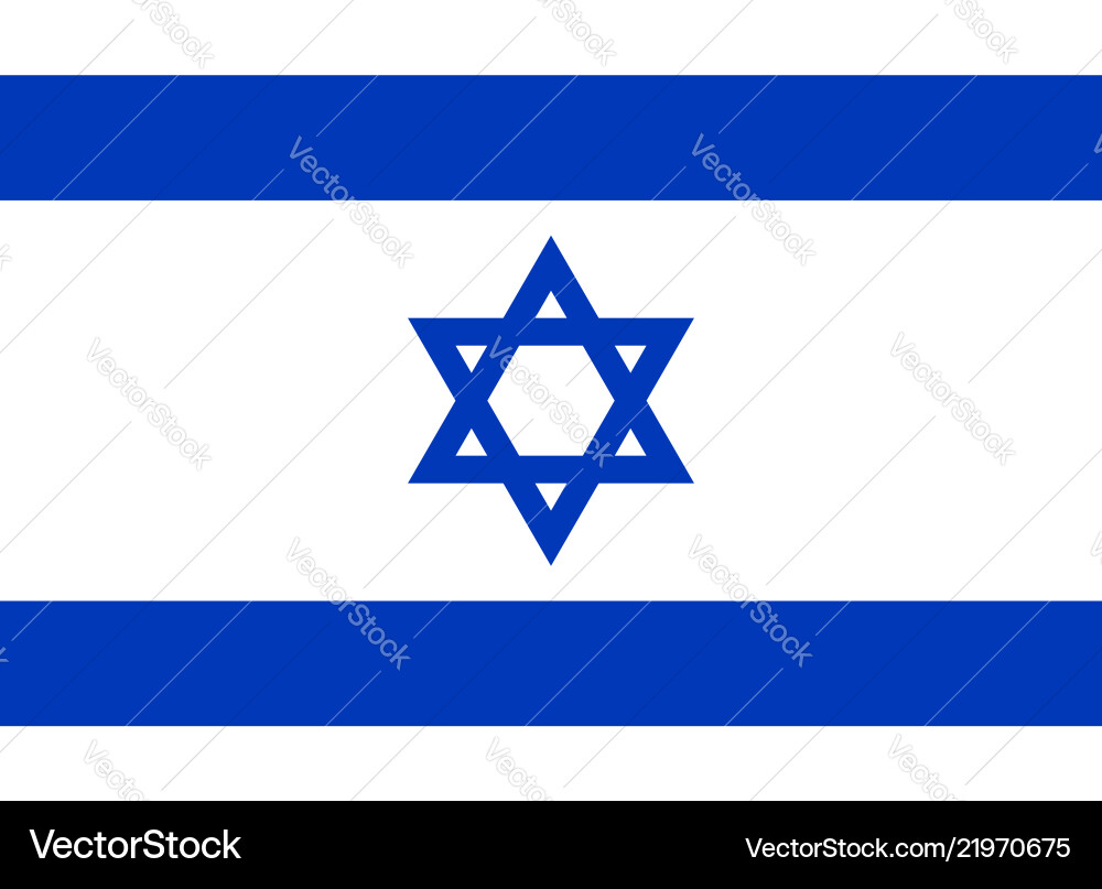 Israel flag official colors Royalty Free Vector Image