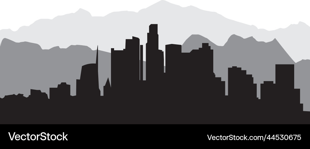 Los angeles city skyline Royalty Free Vector Image
