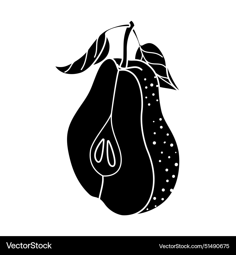 Pear silhouette icon minimalistic design Vector Image