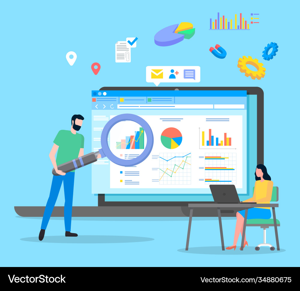 Project management and financial report strategy Vector Image