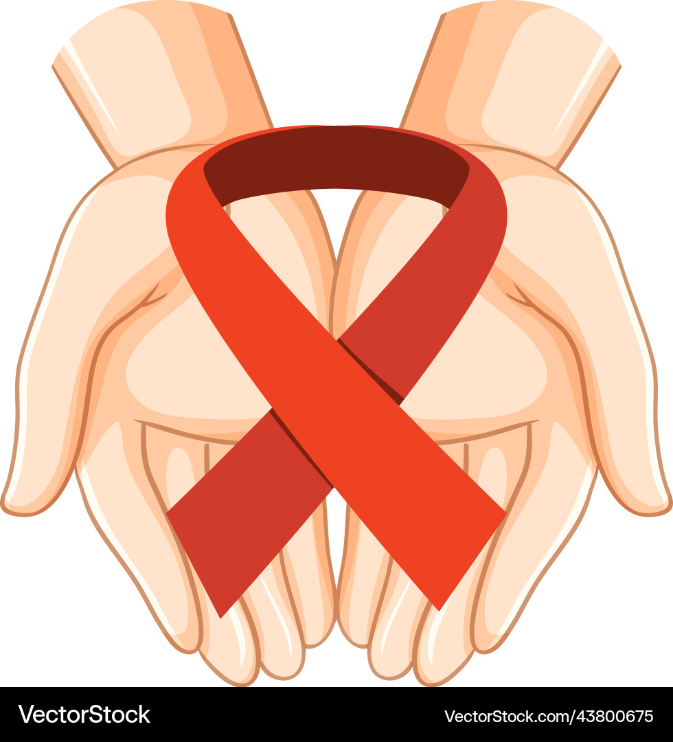 Red ribbon aids hiv symbol Royalty Free Vector Image