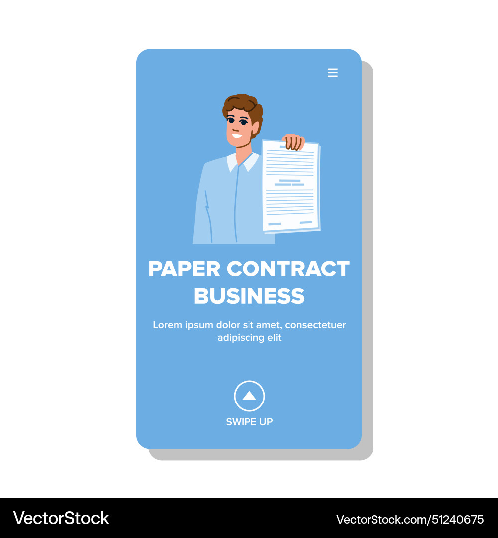 Signature paper contract business Royalty Free Vector Image
