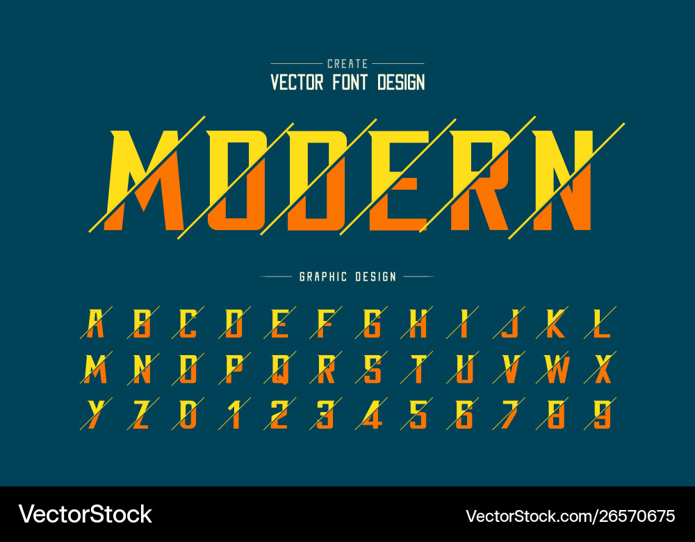 Schriftart und Alphabet kühn moderne Schriftart Vektorbild