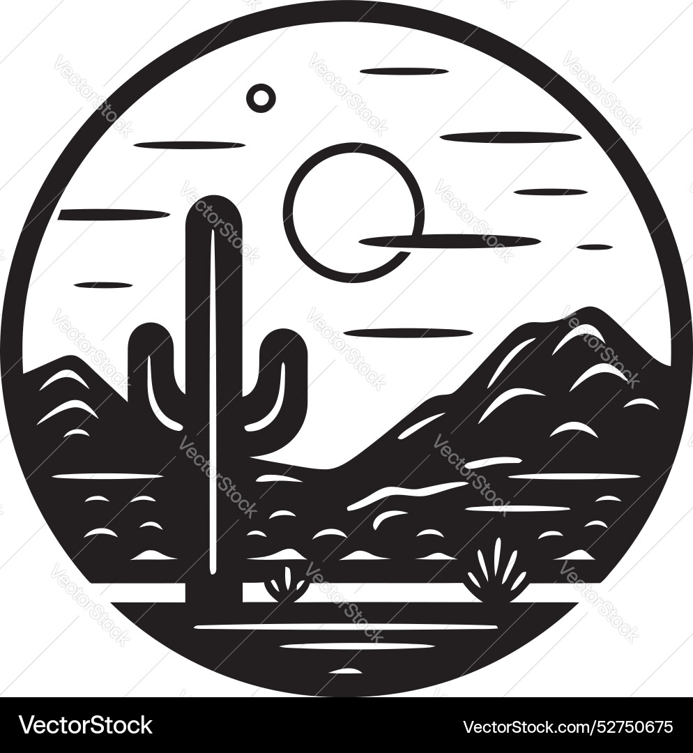 Solitude horizon minimalist desert logo sublime Vector Image