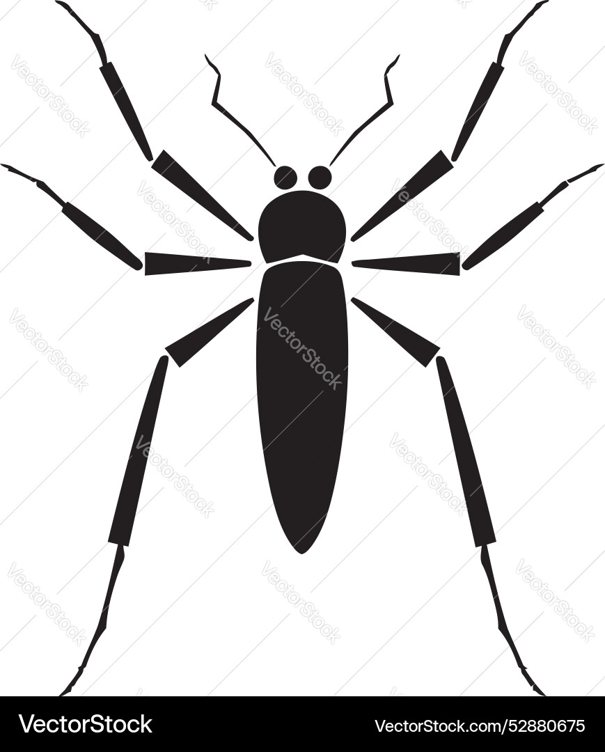 Stick insect glyph badge whimsical stick insect Vector Image