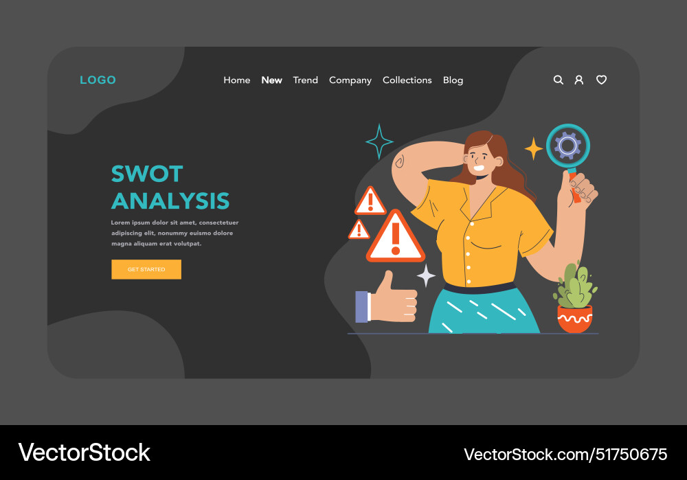Swot analysis concept flat Royalty Free Vector Image