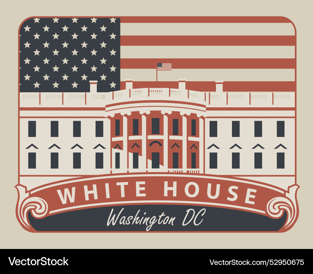 Us white house in washington dc Royalty Free Vector Image