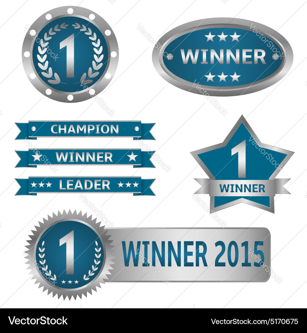 Winner labels Royalty Free Vector Image - VectorStock