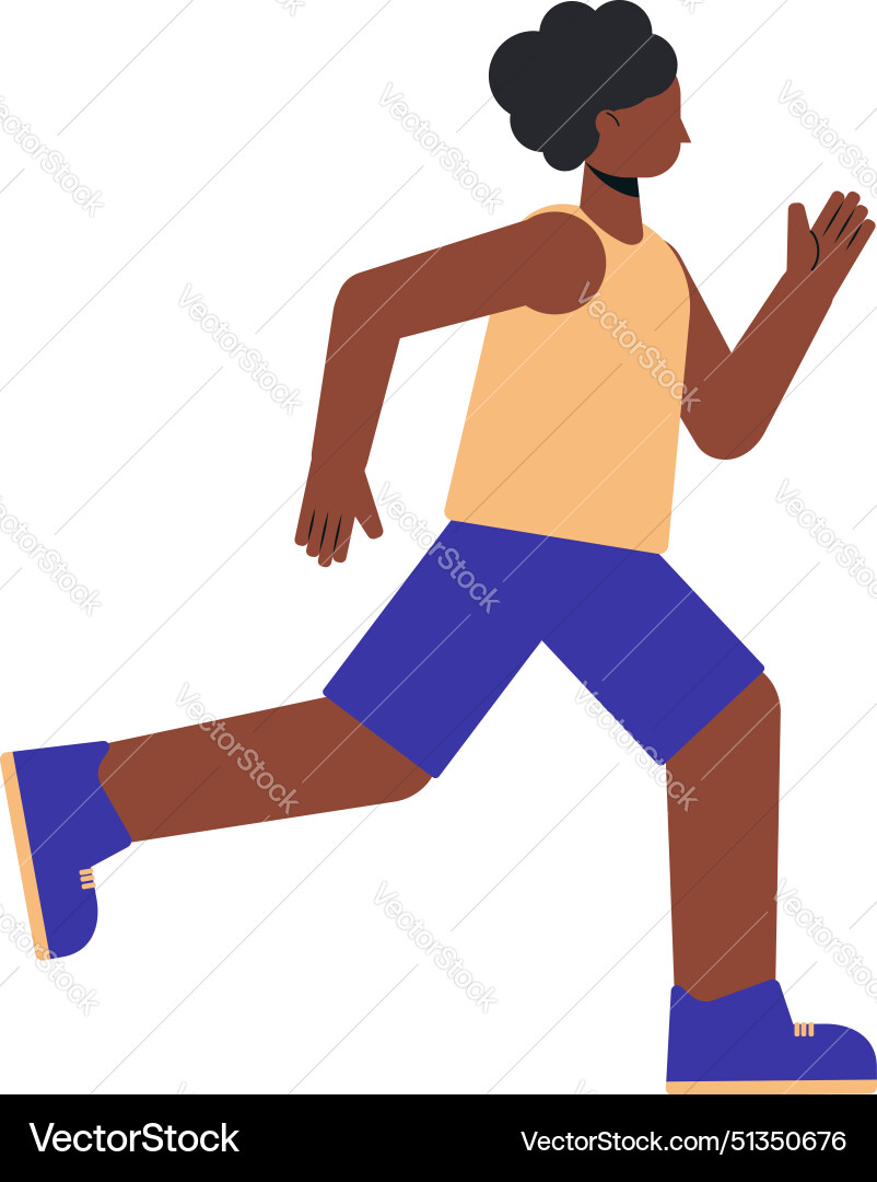 Athletic running abstract dark skinned woman Vector Image