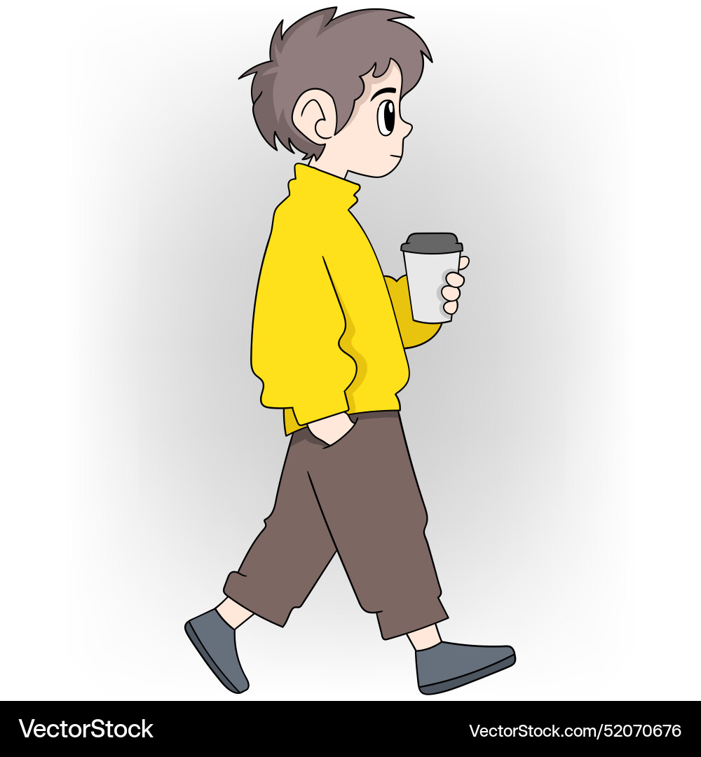 Coffee break walk Royalty Free Vector Image - VectorStock