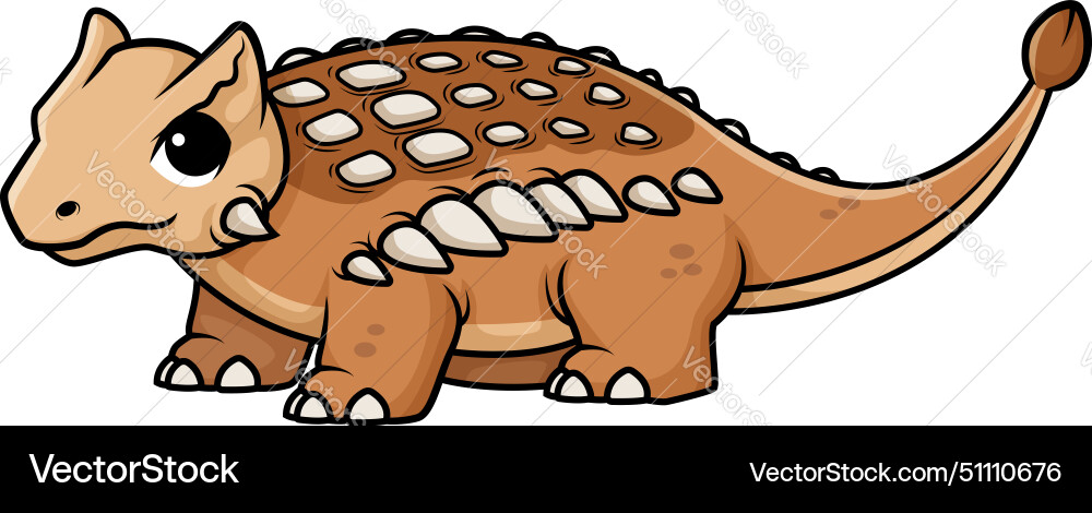 Cute ankylosaurus dinosaur cartoon clip art Vector Image