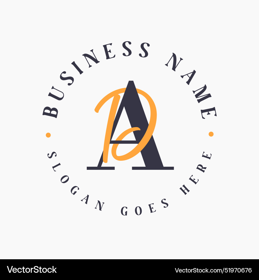 Elegant letter ad initials logo for corporate Vector Image
