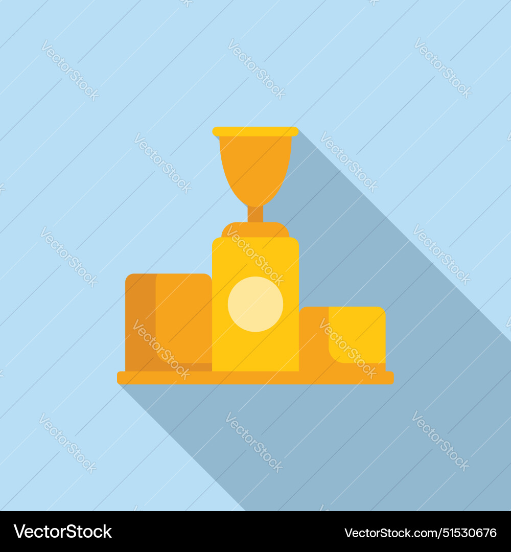 Golden podium with trophy taking first place Vector Image