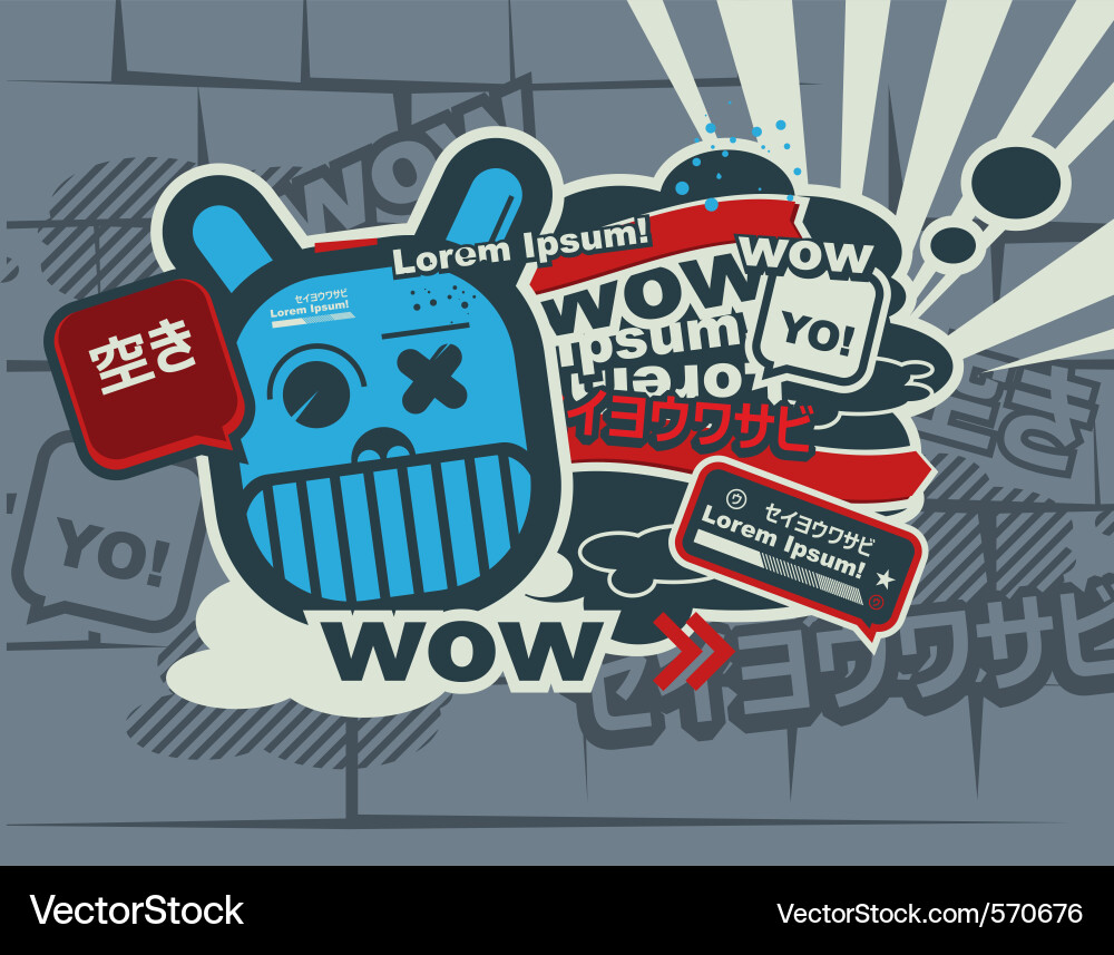 Graffiti blue character Royalty Free Vector Image