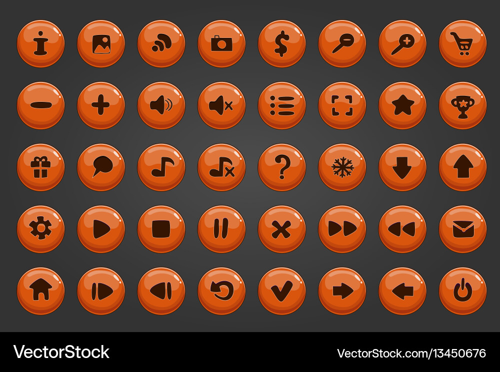 Große Auswahl an Knopf Lizenzfreies Vektorbild
