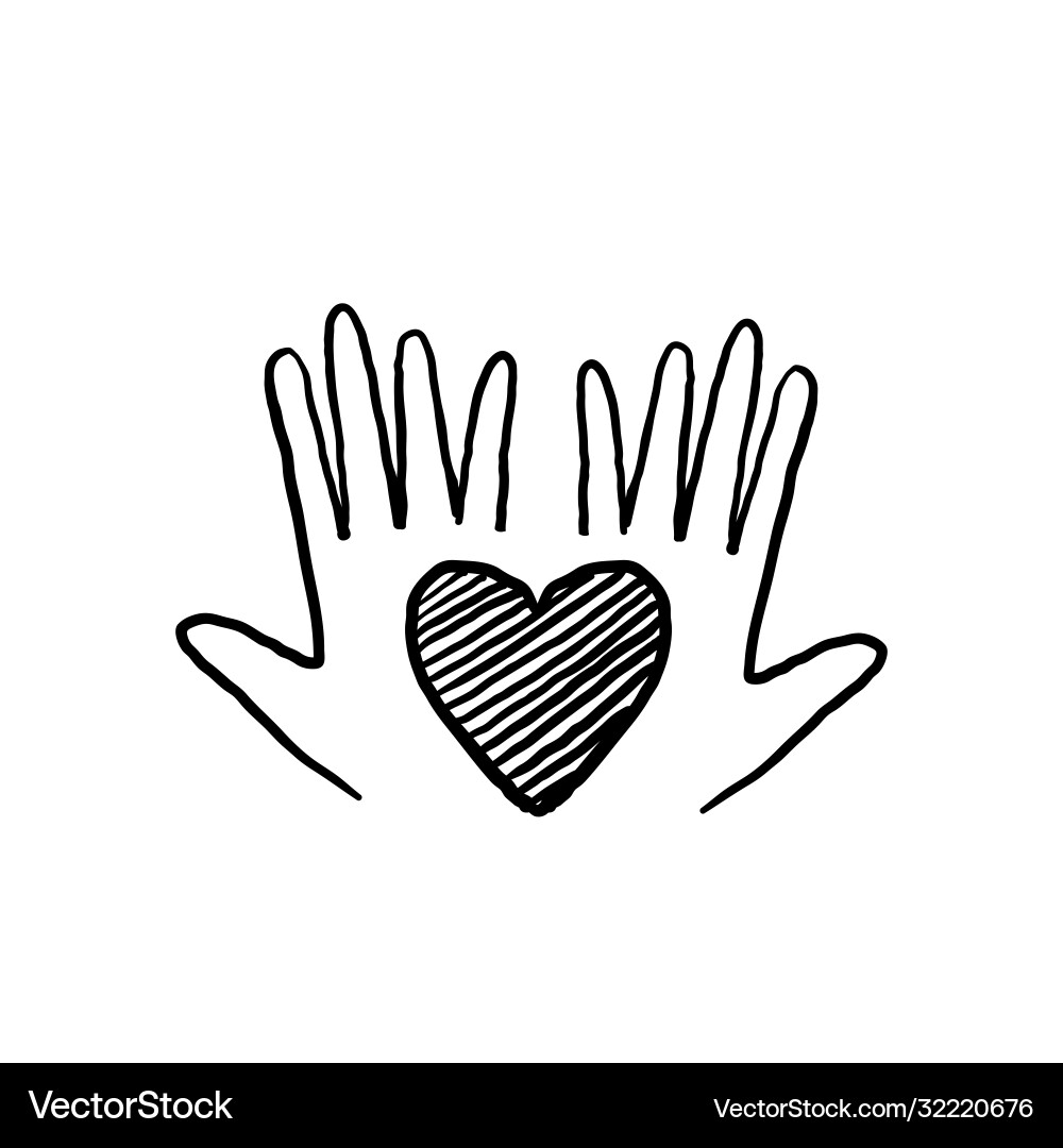 Hand drawn doodle relationship mutual Royalty Free Vector