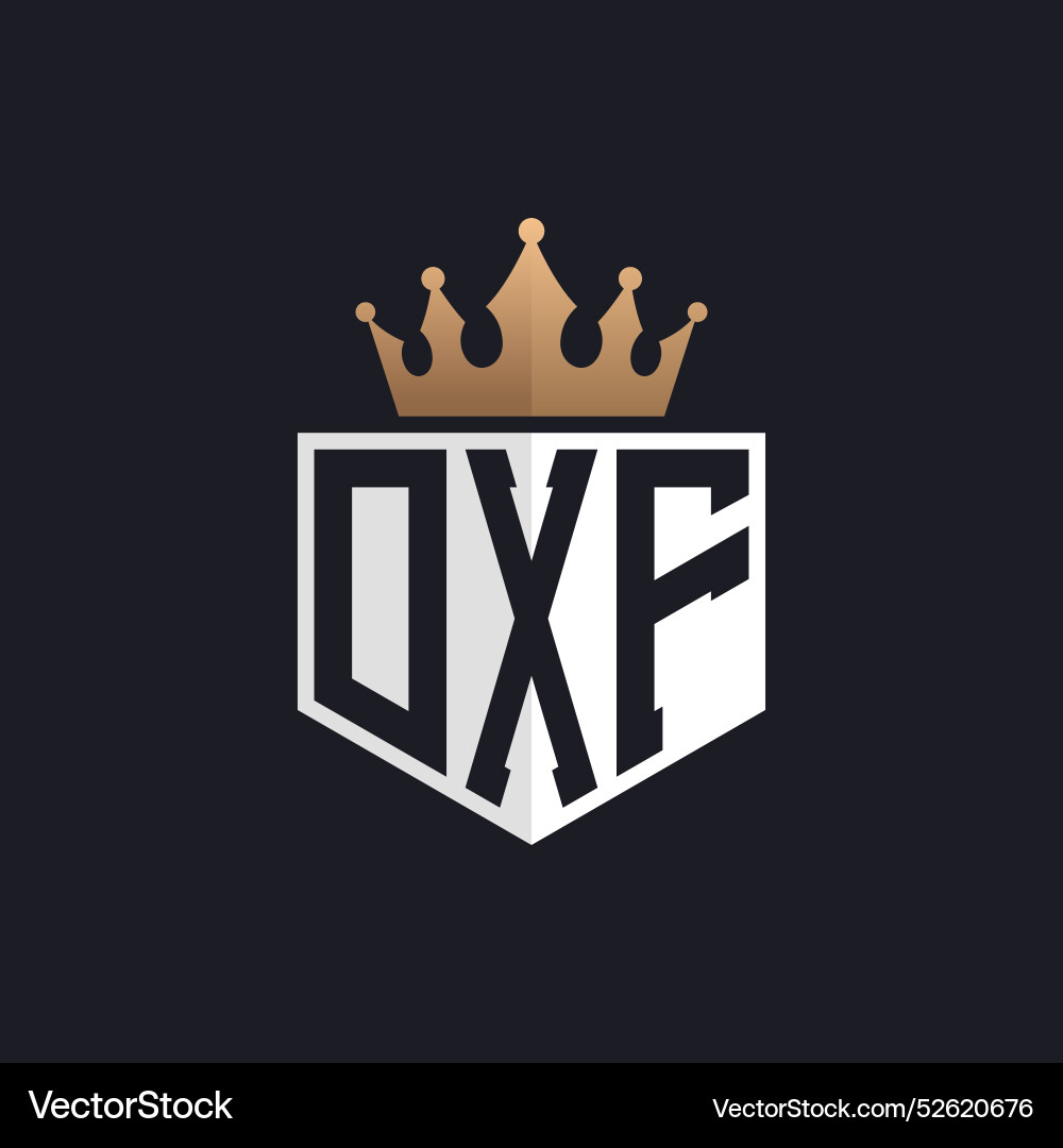 Luxury dxf logo with crown elegant initials Vector Image