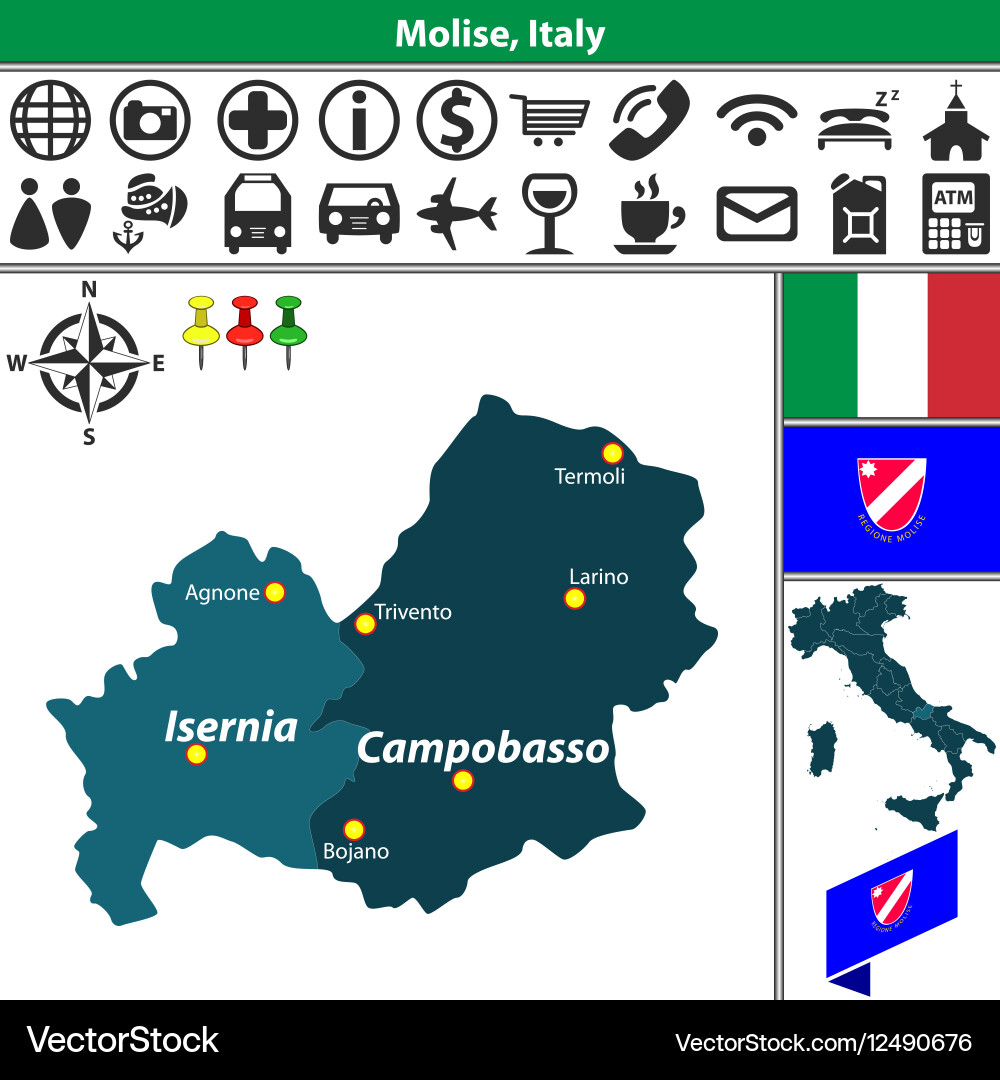 Map of molise Royalty Free Vector Image - VectorStock
