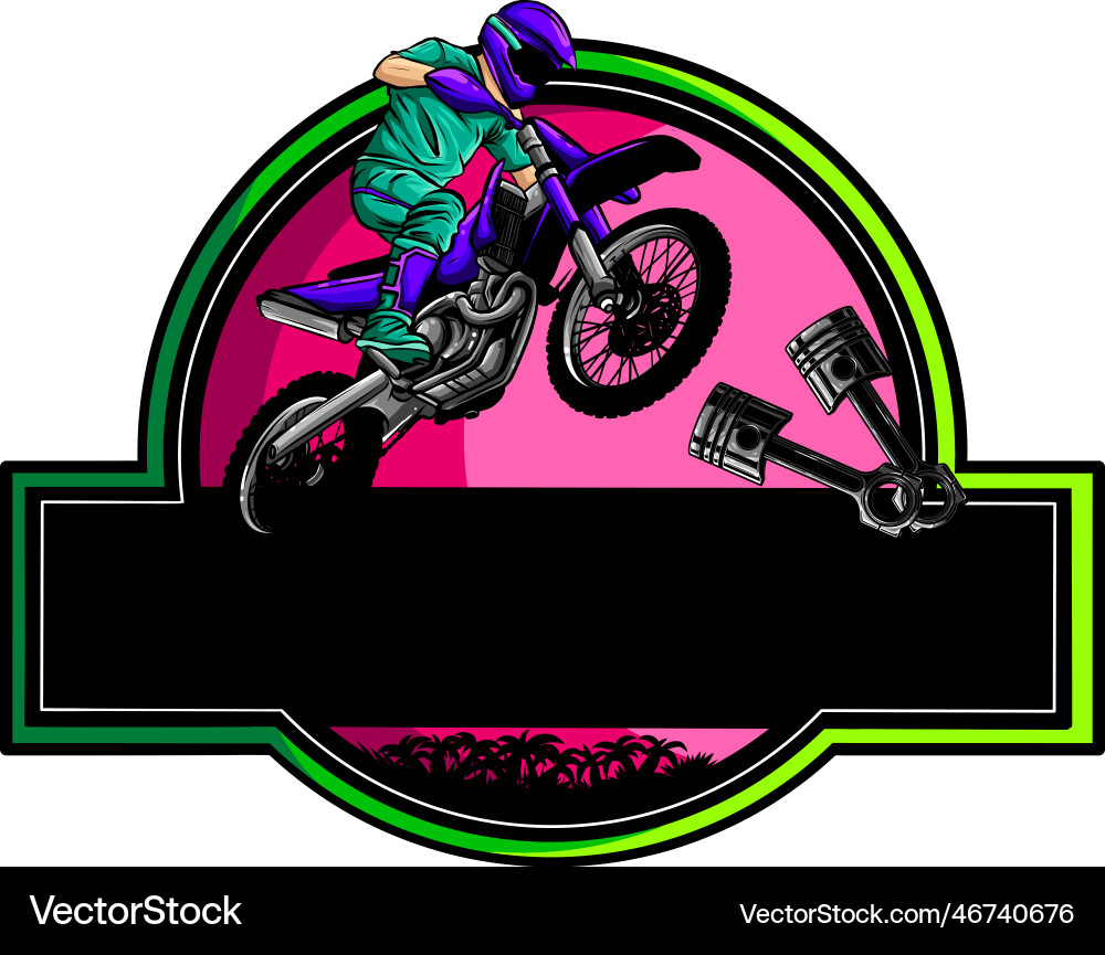 Moto cross logo racing team Royalty Free Vector Image