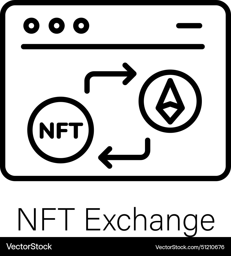Nft exchange Royalty Free Vector Image - VectorStock