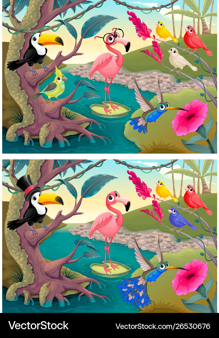 Spot differences Royalty Free Vector Image - VectorStock