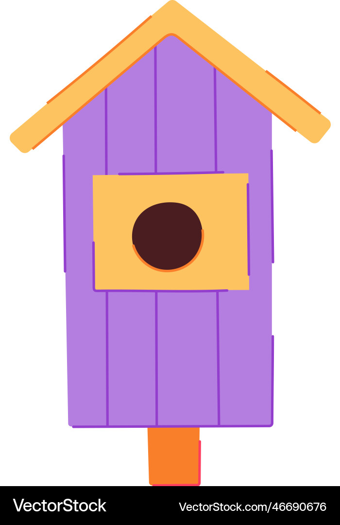 Spring bird house cartoon Royalty Free Vector Image