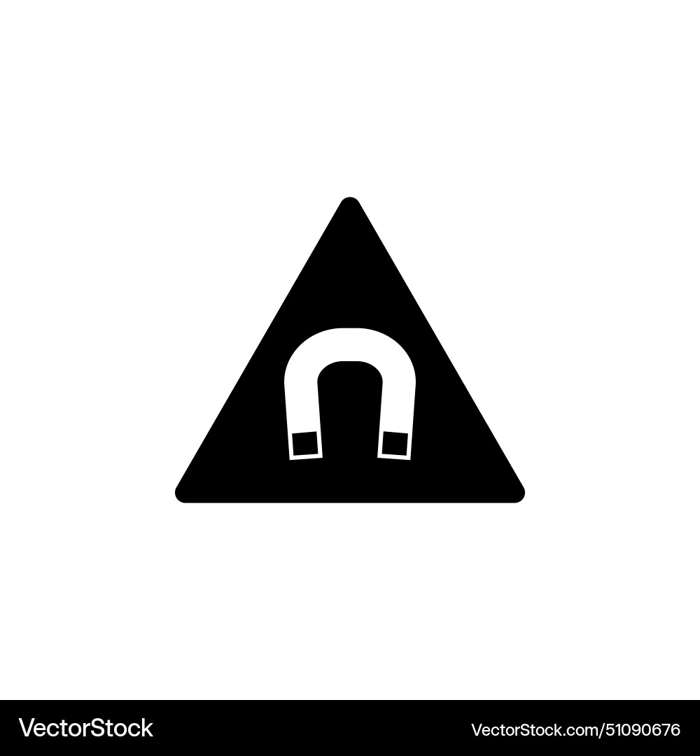 Strong magnetic field warning flat icon Royalty Free Vector