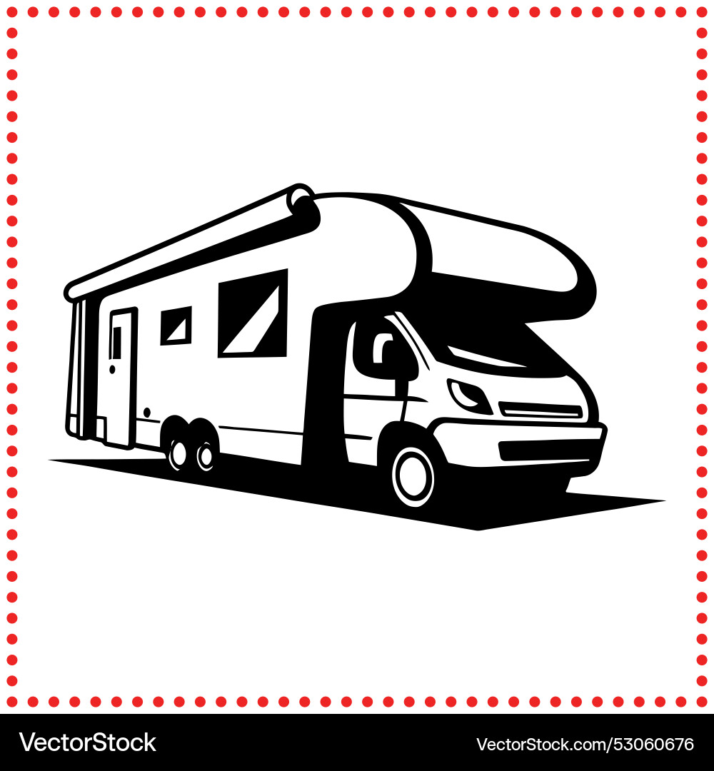 Stylized camper van silhouette ideal for road Vector Image