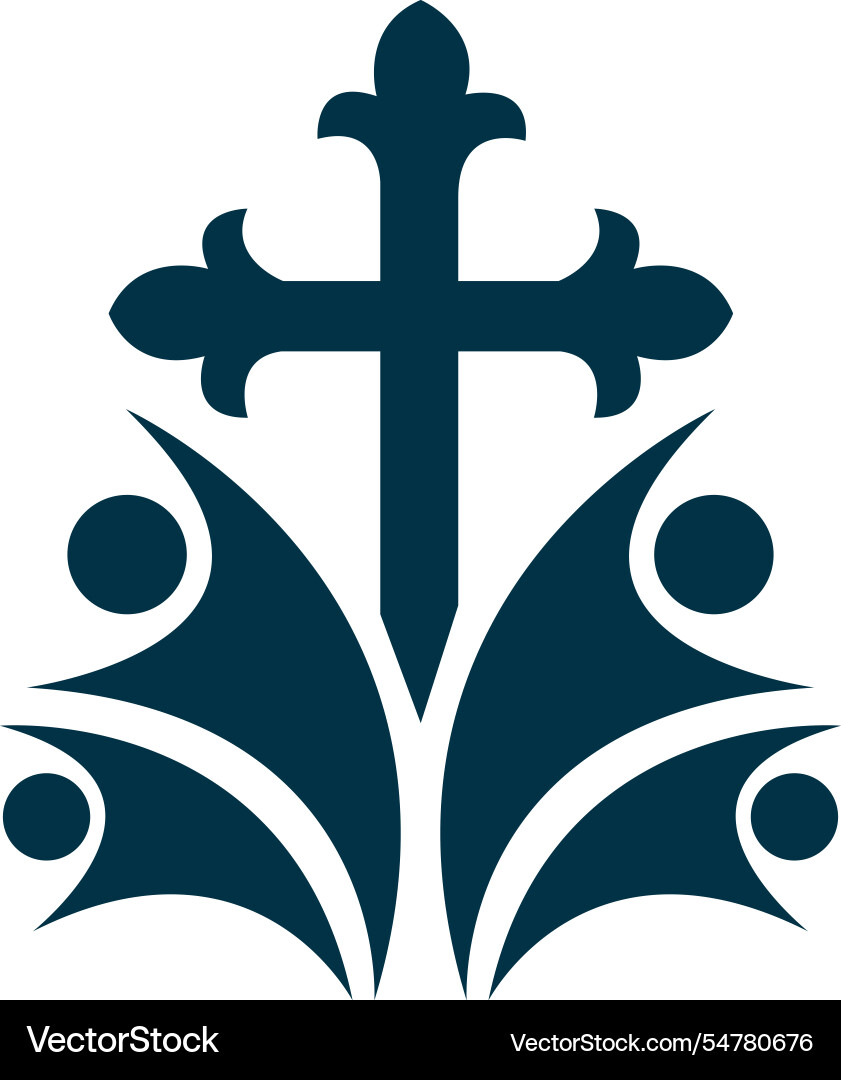 Stylized Christian Cross Logo Royalty Free Vector Image