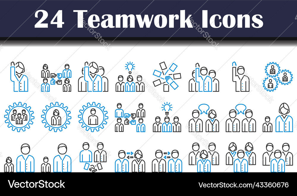 Teamwork icon set Royalty Free Vector Image - VectorStock