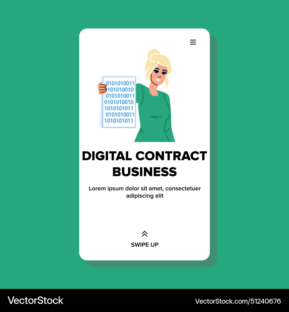 Technology digital contract business Royalty Free Vector