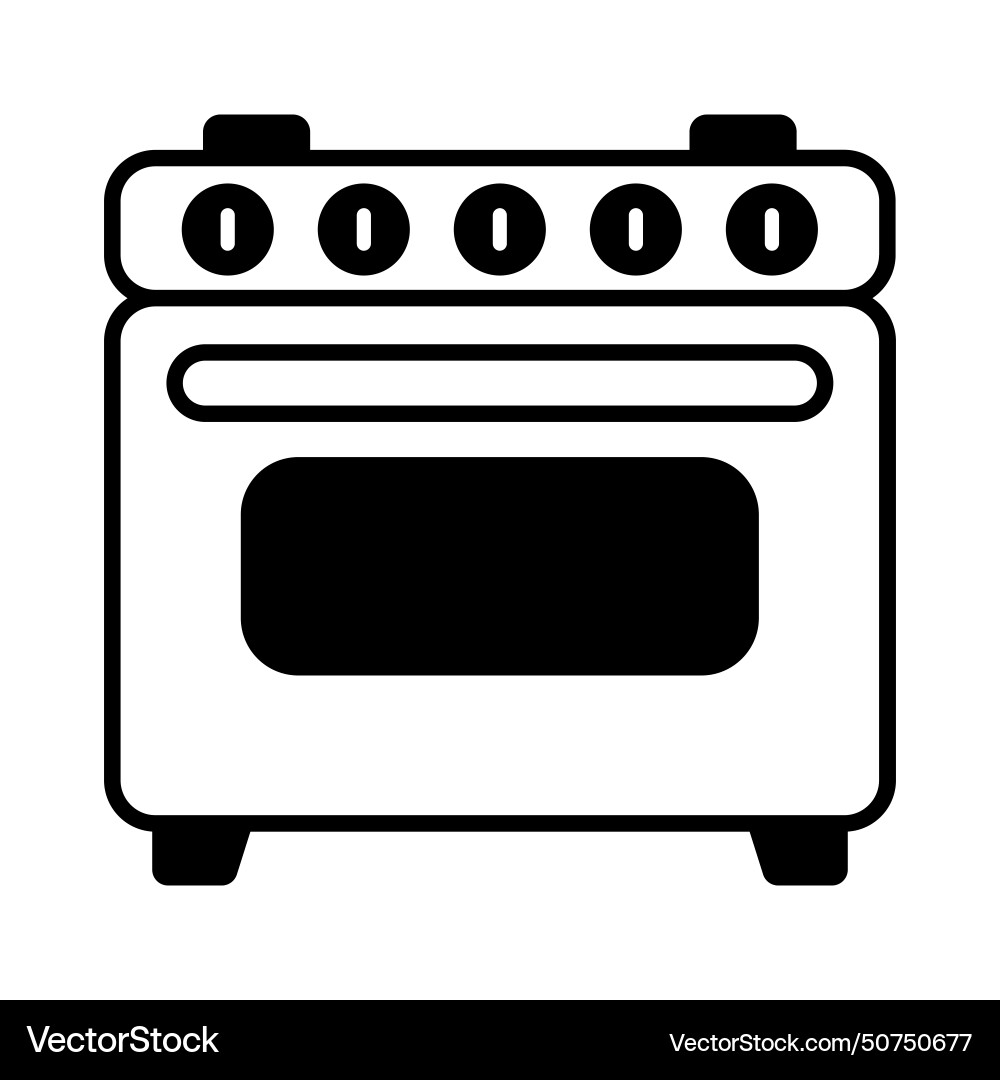 Black oven icon on white background Royalty Free Vector