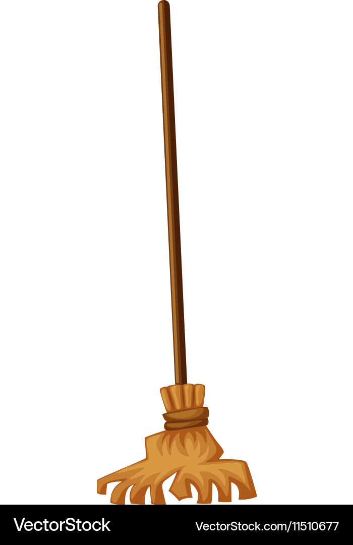 Broom on white background Royalty Free Vector Image