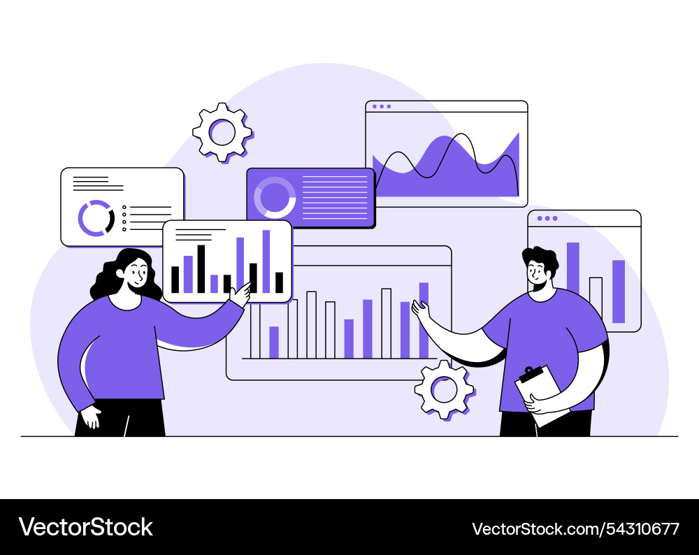 Business data analytics flat Royalty Free Vector Image