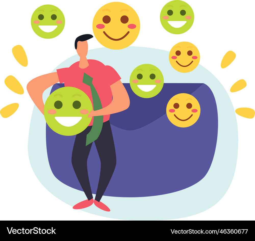 Customer reactions rating composition Royalty Free Vector