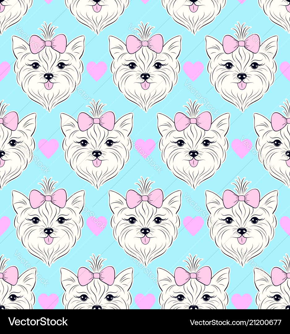 Cute Dog Pattern - Seamless Royalty Free Vector Image