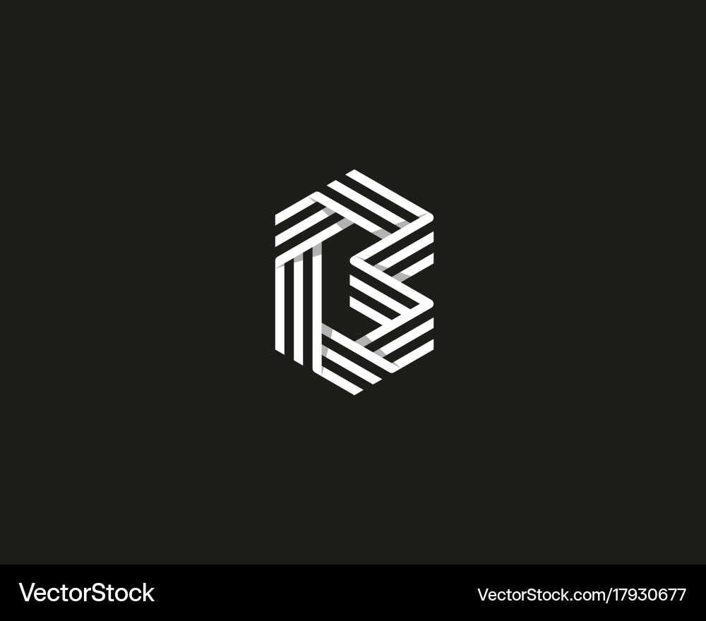 Line letter b logotype abstract geometric logo Vector Image