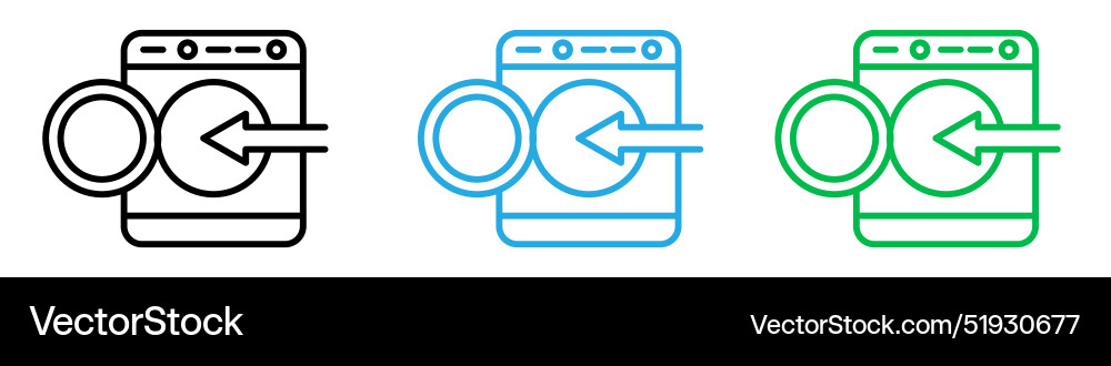 Loading laundry icon logo set Royalty Free Vector Image