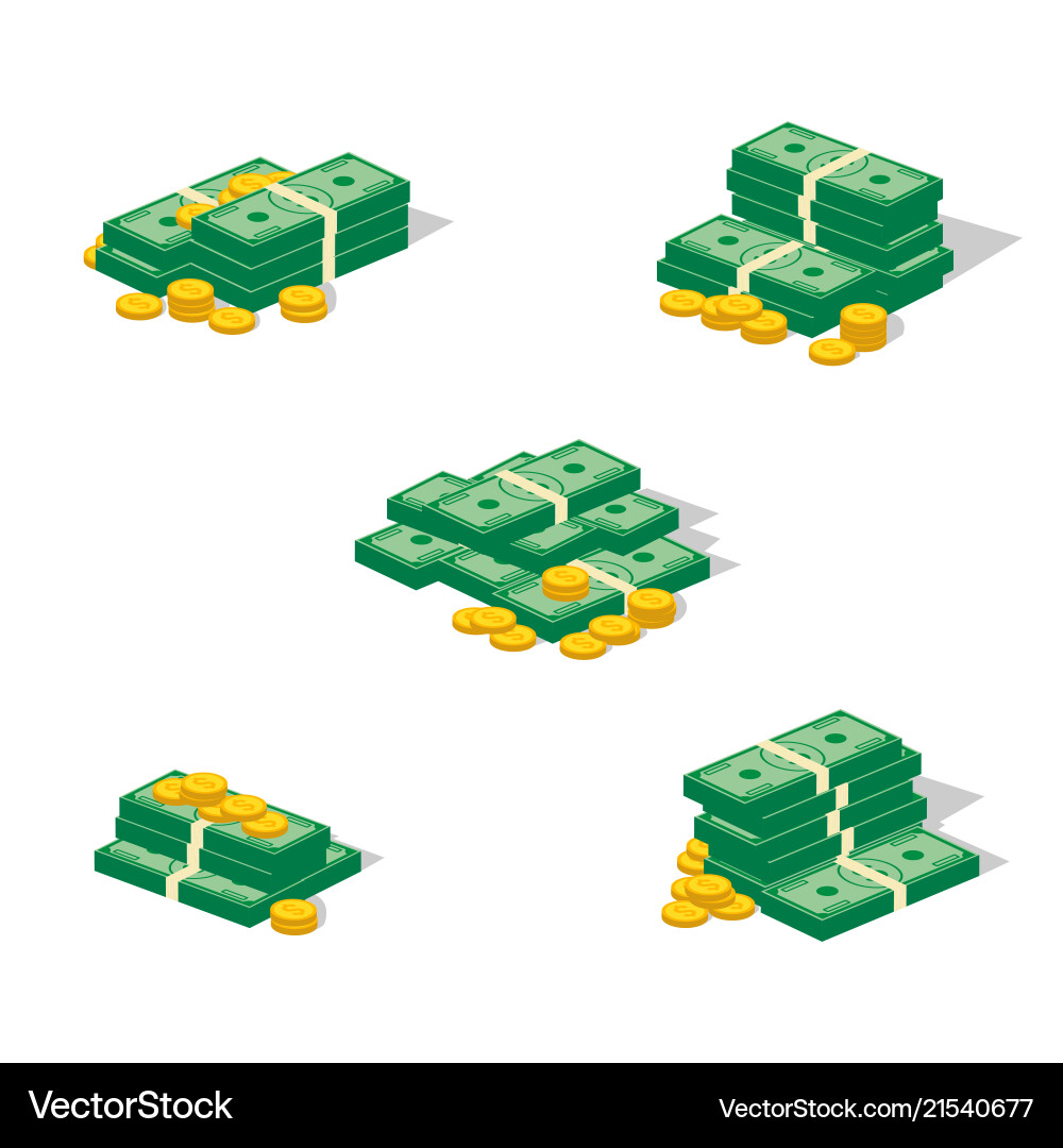 Money cash heap Royalty Free Vector Image - VectorStock