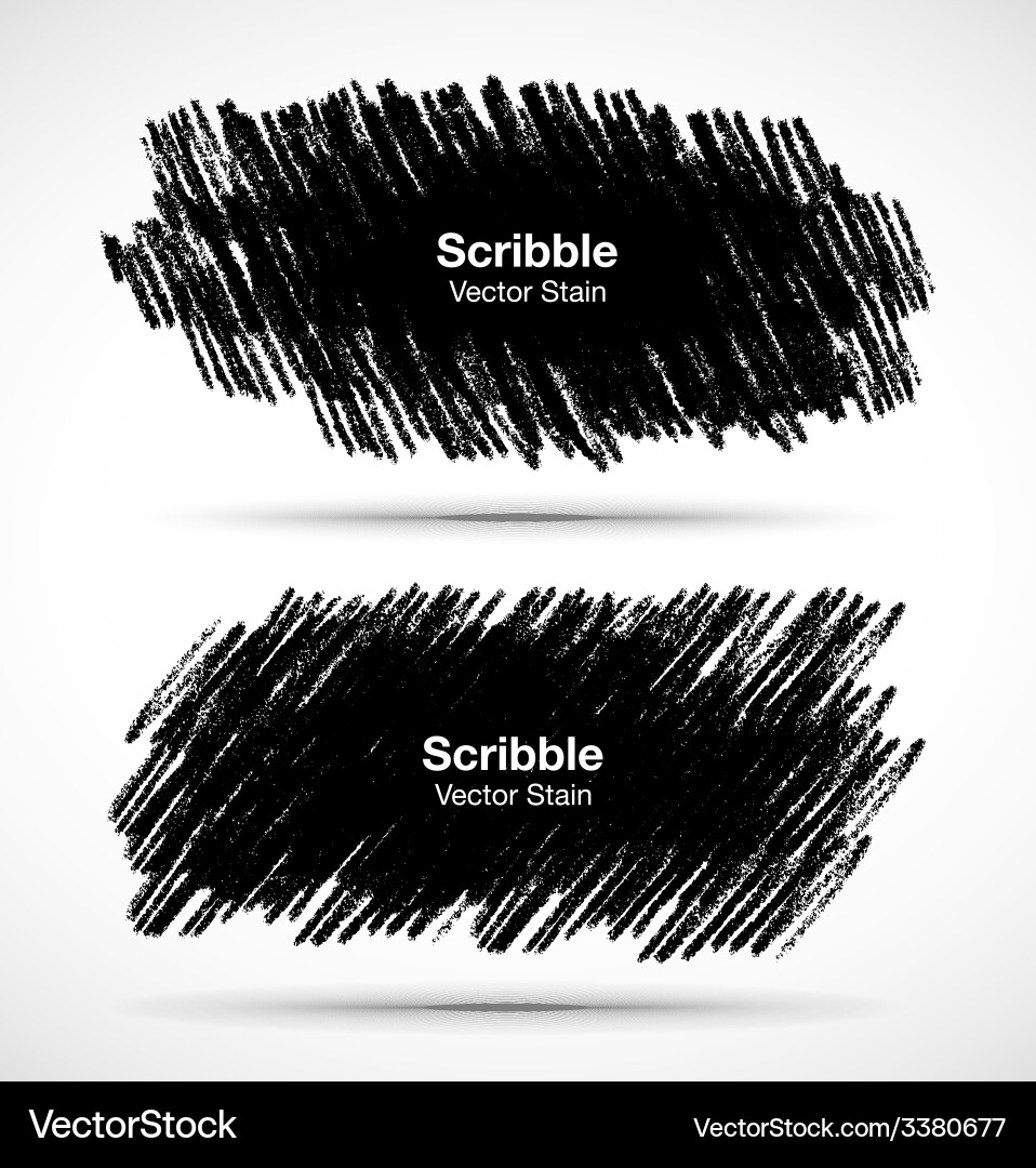 Set of scribble stains hand drawn in pencil Vector Image