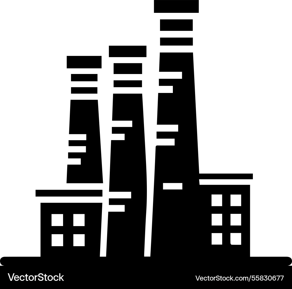 Simple icon of a chimneys logo design Royalty Free Vector