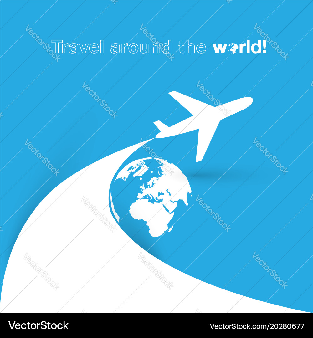 Travel around the world plane icon Royalty Free Vector Image