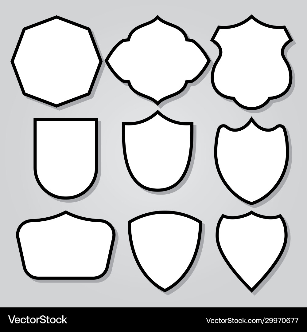Vintage shield armor frame icon logo mascot set 3 Vector Image