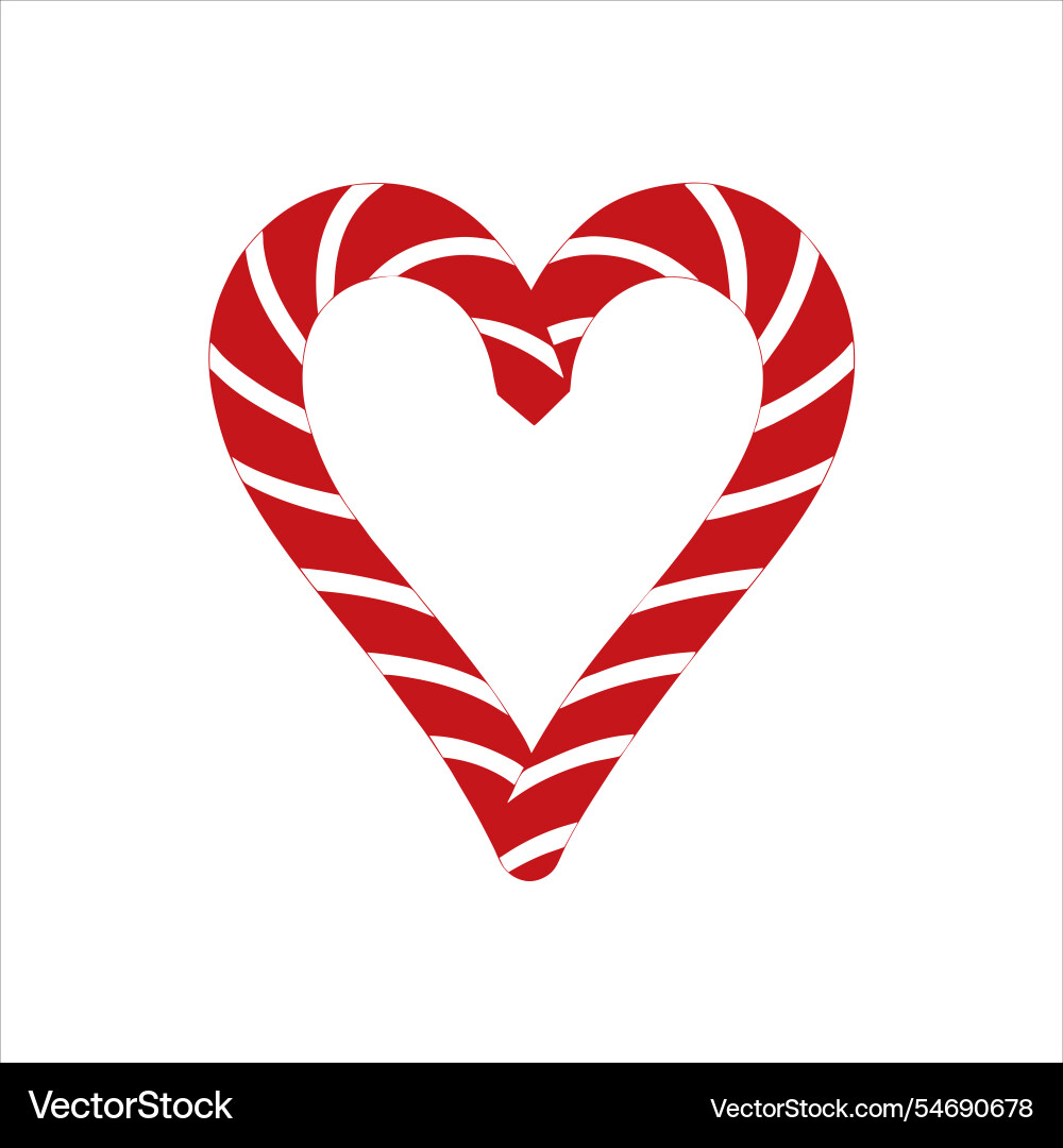 Candy cane heart silhouette icon Royalty Free Vector Image