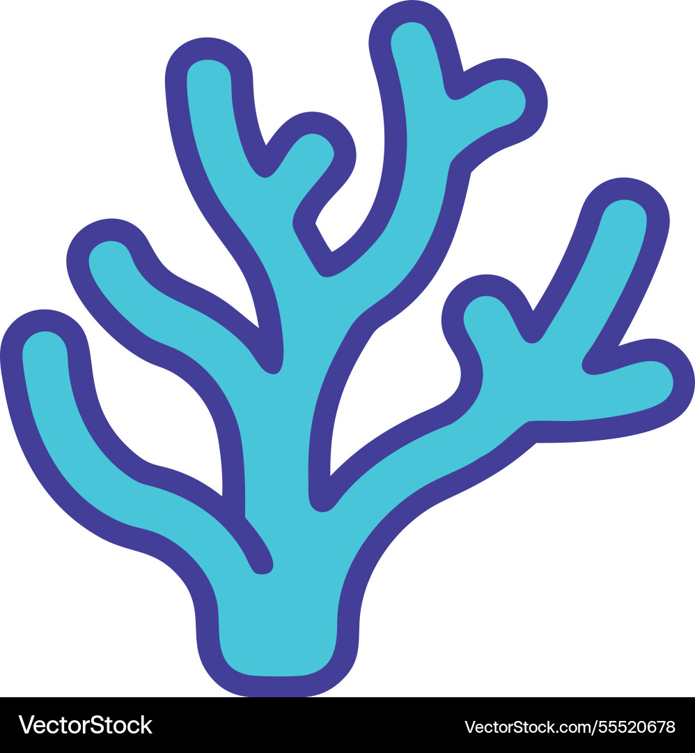 Coral marine life icon Royalty Free Vector Image
